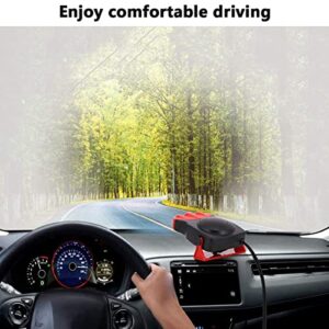 Leaflai Car Heater Fan, 12V 150W Portable Car Heater 2 in 1 Fast Heating Car Windshield Defrost Defogger Auto Ceramic Heater Fan (Red)