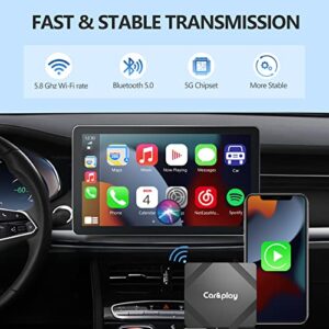 Geohyecc Wireless CarPlay Adapter for OEM Wired CarPlay Cars - 2023 Upgrade Apple CarPlay Dongle Convert Wired to Wireless, 5Ghz WiFi Plug & Play (Model Year: 2016 to 2023)