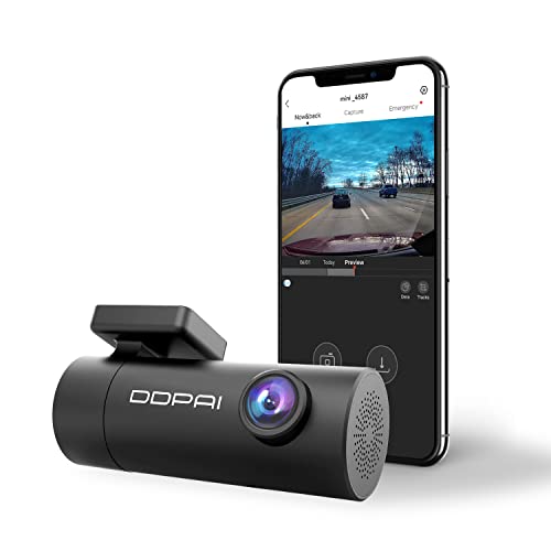 DDPai Dash Cam, with Wi-Fi 1080p Dash Camera, Emergency Accident Lock, 140 Wide Angle, Car DVR Dashboard Camera with G-Sensor, WDR, Built-in Super Capacitor(Not Include SD Card Mini