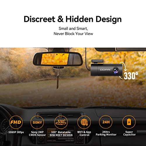 DDPai Dash Cam, with Wi-Fi 1080p Dash Camera, Emergency Accident Lock, 140 Wide Angle, Car DVR Dashboard Camera with G-Sensor, WDR, Built-in Super Capacitor(Not Include SD Card Mini