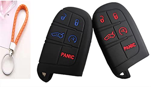 Smart Key Fob Cover Case Protector Keyless Remote Holder for Jeep Grand Cherokee Dodge Challenger Charger Dart Durango Journey Chrysler 300