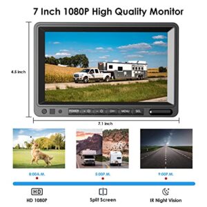 Digital Wireless Backup Camera System Kit,No Interference,IP69 Waterproof Wireless Rear View Camera 7 Inch LCD Wireless Reversing Monitor For Truck/Semi Trailer/Box Truck/RV WX02