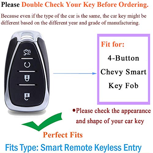 SANRILY 4-Button Smart Key Cover for Chevrolet Equinox Malibu XL Trailblazer Tracker New Cruze Keyless Remote Key Case Soft TPU Key Fob Protector with Keychain Green