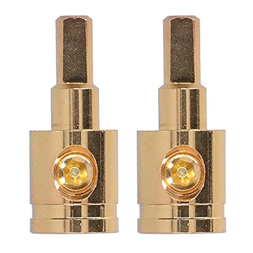 2Pcs 0Ga Wire Reducer,Power Wire Gauge Reducer Terminal Connector Pure Copper Gold Plated for Car O Amplifier Modification 0 Awg to 4 Awg Reducer