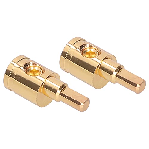 2Pcs 0Ga Wire Reducer,Power Wire Gauge Reducer Terminal Connector Pure Copper Gold Plated for Car O Amplifier Modification 0 Awg to 4 Awg Reducer