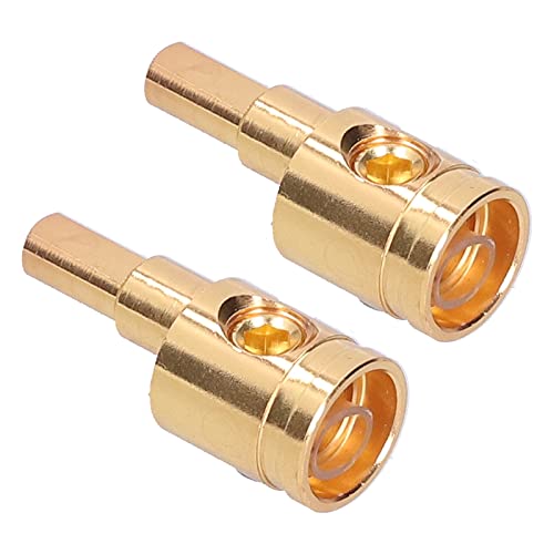 2Pcs 0Ga Wire Reducer,Power Wire Gauge Reducer Terminal Connector Pure Copper Gold Plated for Car O Amplifier Modification 0 Awg to 4 Awg Reducer