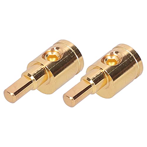 2Pcs 0Ga Wire Reducer,Power Wire Gauge Reducer Terminal Connector Pure Copper Gold Plated for Car O Amplifier Modification 0 Awg to 4 Awg Reducer