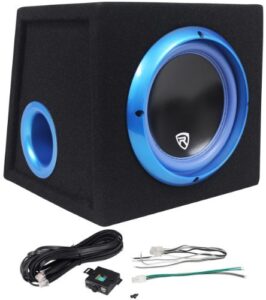 rockville rvb8.1a 8 inch 300w powered car subwoofer/sub enclosure box + remote black