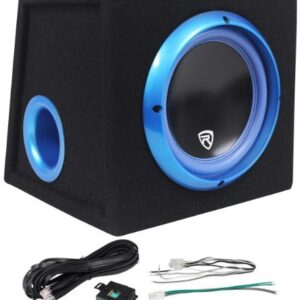 Rockville RVB8.1A 8 Inch 300W Powered Car Subwoofer/Sub Enclosure Box + Remote Black