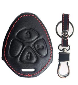 kawihen key fob leather cover compatible with for toyota 4runner corolla matrix rav4 venza yaris pontiac vibe scion iq tc xb xd gq4-29t hyq12bby mozb41tg(3 btn)