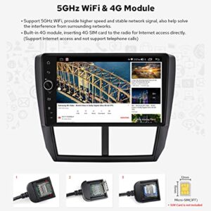 Joying 9 Inch Android Car Radio 8GB+128GB for Subaru Forester WRX 2008-2012 Impreza WRX 2007-2011 Car Stereo Support Wireless Carplay Android Auto GPS Navigation Bluetooth 5.1 AM/FM Subwoofer Output