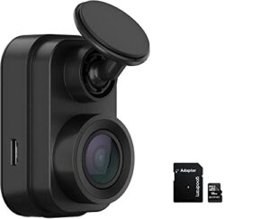 garmin dash cam mini 2, 1080p, 140-degree fov, incident detection recording (international version) and 16gb sd card included, black