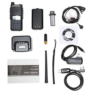 Baofeng BF-H6 Ham Radio Handheld High Power Two Way Radios Dual Band VHF UHF Walkie Talkies for Adults Long Range 2200mAh Battery, Acoustic Tube Headset, Short Antenna, Programming Cable