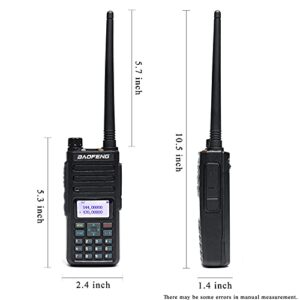 Baofeng BF-H6 Ham Radio Handheld High Power Two Way Radios Dual Band VHF UHF Walkie Talkies for Adults Long Range 2200mAh Battery, Acoustic Tube Headset, Short Antenna, Programming Cable