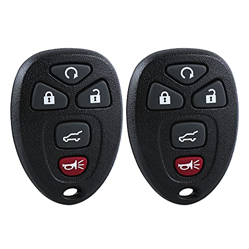 Remote Key Fob Control Replacement for 07-2016 GMC Acadia Yukon,07-2014 Chevy Tahoe Suburban Cadillac Escalade,09-2017 Chevrolet Traverse Enclave(OUC60270, OUC60221) 5btn 2 Pack