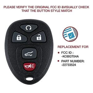 Remote Key Fob Control Replacement for 07-2016 GMC Acadia Yukon,07-2014 Chevy Tahoe Suburban Cadillac Escalade,09-2017 Chevrolet Traverse Enclave(OUC60270, OUC60221) 5btn 2 Pack