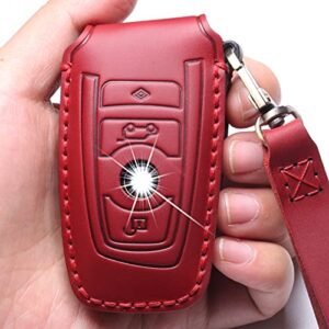 ZiHafate Car Key Fob Cover Compatible with BMW Keyless Remote Control 1 2 3 4 5 6 7 Series and X1 X2 X3 X5 X6 etc (B-R) … …