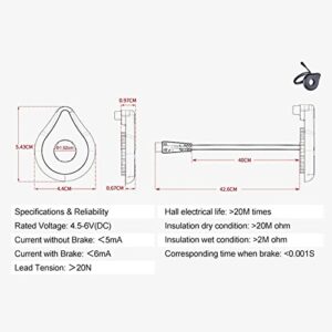 VGEBY Electric Bikes Sensor, Multifunctional Dual Hall Electric Bicycle Assistant Pedal Sensor for Electric Bike Electric Bicycle Pedal Sensor