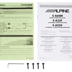 ALPINE S-A60M 600 Watt RMS Mono Car Audio Amplifier Subwoofer Class-D+Bass Knob