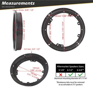 Scosche 2010-Up Hyundai Genesis Coupe 6.5” - 6.75” Speaker Adapters (1 Pair) SAHY653