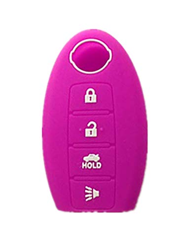 KAWIHEN Silicone Keyless Entry Smart Remote Key Fob Cover Compatible with for Nissan 350Z 370Z Altima Armada GT-R Leaf Pathfinder Rogue Sentra Maxima Murano Versa CWTWB1U840 285E3-3SG0D(purple)