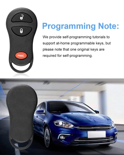 Key Fob Replacement for 2002-2005 Dodge Ram Truck 1500 2500/2001-2004 Dakota/2001-2003 Durango/2001-2003 Grand Caravan Keyless Entry Remote (GQ43VT17T)