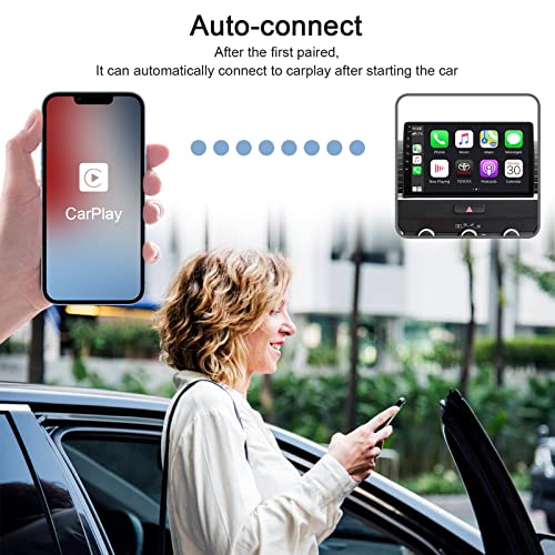 Wireless CarPlay Adapter for iPhone, Wireless CarPlay Dongle Plug & Play 5Ghz WiFi Auto-Connect No Delay Online Update, 2022 Speed Fastest CarPlay Adapter for OEM Wired CarPlay Cars After 2016