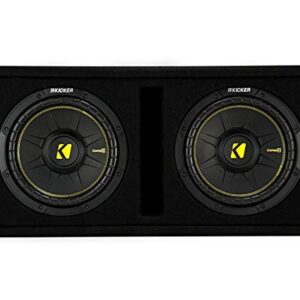 Kicker Bundle Compatible with Universal Vehicles 44DCWC102 Dual 10" CompC Ported Dual Loaded Sub Box Enclosure with HA-A400.1 800 Watt Subwoofer Amplifier and HA-AK8 900W Amp Install Kit