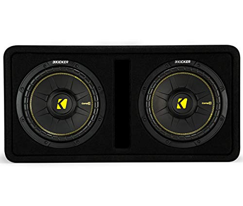 Kicker Bundle Compatible with Universal Vehicles 44DCWC102 Dual 10" CompC Ported Dual Loaded Sub Box Enclosure with HA-A400.1 800 Watt Subwoofer Amplifier and HA-AK8 900W Amp Install Kit