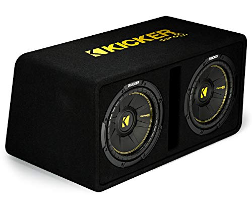 Kicker Bundle Compatible with Universal Vehicles 44DCWC102 Dual 10" CompC Ported Dual Loaded Sub Box Enclosure with HA-A400.1 800 Watt Subwoofer Amplifier and HA-AK8 900W Amp Install Kit