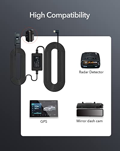 REDTIGER OBD Hardwire Kit Power Cable 10FT 12V-24V to 5V for Mirror Dash cams of The T27 and T700, Low Voltage Protection