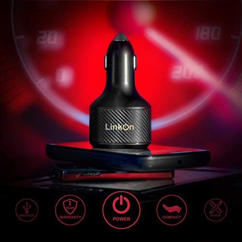 LinkOn 112W USB C Car Charger with 90W PD3.0 PPS and 18W QC3.0 Ports Compatible with MacBook 2018 2019 Dell XPS Google Chromebook Acer ASUS Xiaomi Huawei FCP SCP Apple iPhone iPad