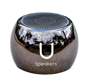 fashionit u boost speaker | stylish portable wireless bluetooth 5.0 with built-in subwoofer and mic | perfect mini speaker for home, parties, activities! small device, rich sound | hematite