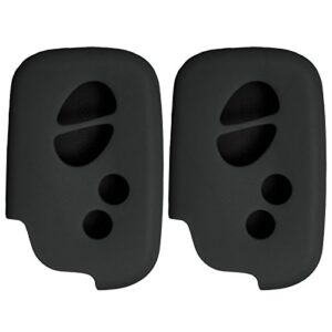 keyless2go replacement for new silicone cover protective case for smart keys with fcc hyq14aab hyq14acx – black – (2 pack)