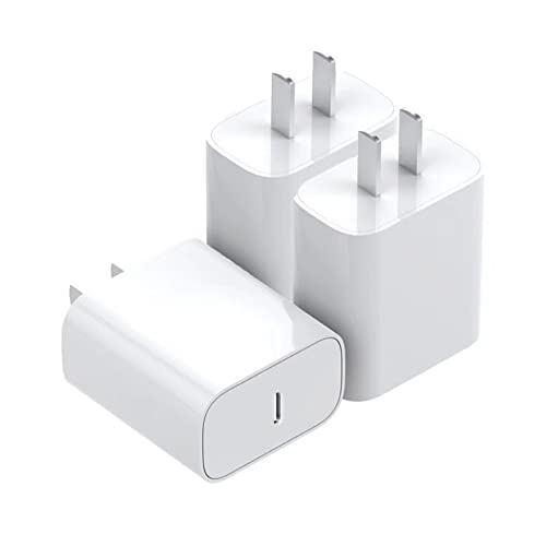 3 Pack 20W USB C Charging Block PD Fast Charge USBC Cube Type-c Head for iPhone 14 13 12 or Samsung Galaxy s22 s21 s20