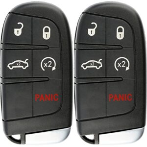 keylessoption keyless entry remote car smart key fob starter for dodge dart charger challenger m3n-40821302 (pack of 2)