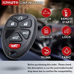 NPAUTO 2Pcs Key Fob Replacement Fits for Chevy Tahoe Suburban GMC Yukon/Yukon XL 1500 2500 Cadillac Escalade ESV/EXT 2007 2008 2009 2010 2011 2012 2013 2014 Keyless Entry Remote Start Control 15913427