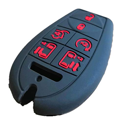 KAWIHEN Silicone Key Fob Cover Replacement for Chrysler Town Country Dodge Grand Caravan Charger Challenger Durango Journey Ram Magnum Jeep M3N5WY783X 2701A-C01C 68043594AA 68043594AA