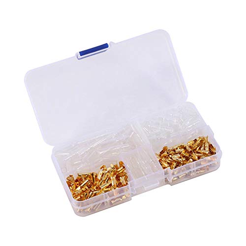 Brass box kit 3.5mm Connector Terminal Male & Female with Insulated Covers, Pack of 120(Set of 60)