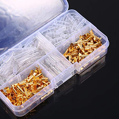 Brass box kit 3.5mm Connector Terminal Male & Female with Insulated Covers, Pack of 120(Set of 60)