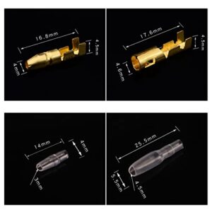 Brass box kit 3.5mm Connector Terminal Male & Female with Insulated Covers, Pack of 120(Set of 60)