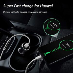 for Huawei Supercharge Car Charger, 9V/2A Car Charger Adapter Quick Fast Charger with USB Type C Super Charging Cable Car Charger for Huawei P40 P30 P20 Pro,Mate 30 20 10 9 (Black with LED Display)