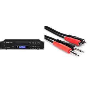 tascam cd-200bt rackmount professional cd player with bluetooth wireless & hosa cpr-202 dual 1/4″ ts to dual rca stereo interconnect cable, 2 meters