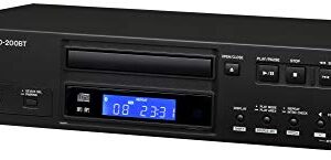 Tascam CD-200BT Rackmount Professional CD Player with Bluetooth Wireless & Hosa CPR-202 Dual 1/4" TS to Dual RCA Stereo Interconnect Cable, 2 Meters