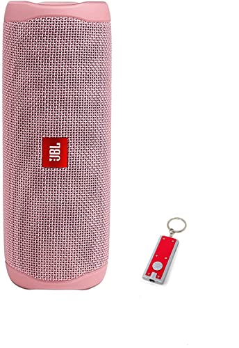 JBL Flip 5 Waterproof Portable Bluetooth Speaker for Travel, Outdoor and Home - Wireless Stereo-Pairing - Includes LED Flashlight Key Chain (Pink)