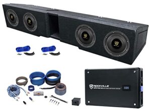 rockville w65k9d2 6.5″ 1000w peak car audio subwoofer bundle krypton-m3 1 ohm car amplifier, rwk4cu wiring kit, rec130 quad 6.5″ enclosure box, dual sub box installation kit