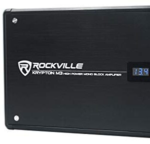 Rockville W65K9D2 6.5" 1000w Peak Car Audio Subwoofer Bundle Krypton-M3 1 Ohm Car Amplifier, RWK4CU Wiring Kit, REC130 Quad 6.5" Enclosure Box, Dual Sub Box Installation Kit