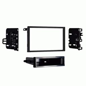 carxtc double or single din install car stereo dash kit for a aftermarket radio fits 2003-2006 gmc yukon denali, yukon xl denali trim bezel is black