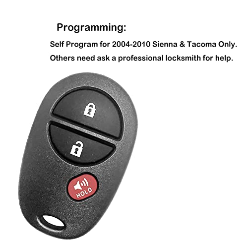 2 NEW Replacement For 2005-2016 TACOMA Keyless Entry Remote Control GQ43VT20T By AutoKeyMax