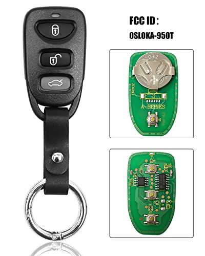 EMIHO Car Key Fob Fit for Hyundai Sonata 2011-2015, Keyless Entry Remote Replace 95430-3Q000 95430-3Q001, FCC ID：OSLOKA-950T, 2 Pack